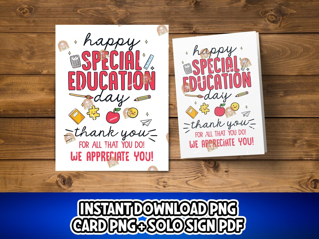 Special Education Day Sign Printable, Thank You Sped Teacher Gift ...