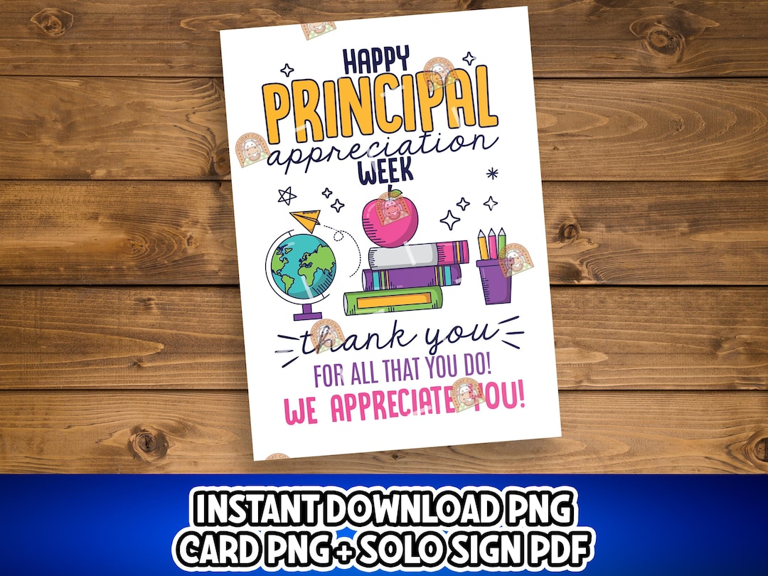 Principal Appreciation Week Gift Printable, National Principals Week ...