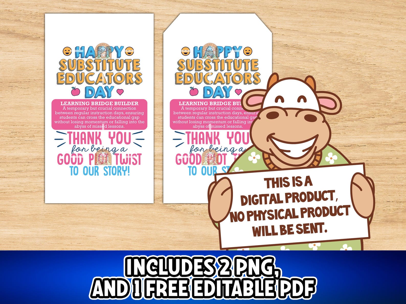 Substitute Educators Day Tags, Printable Substitute Teacher Thank You ...
