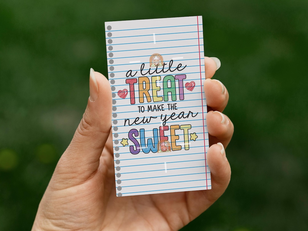 New Year Gift Tag Printable, School New Year Sweet Treat Tag, Welcome ...