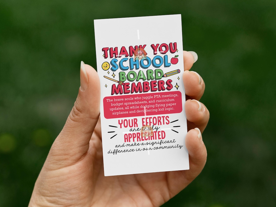 School Board Member Gift Tag, Printable School Board Recognition Month ...
