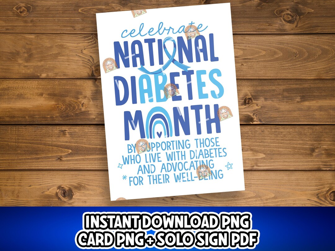 Diabetes Month Card Printable, Diabetes Awareness Month, National ...