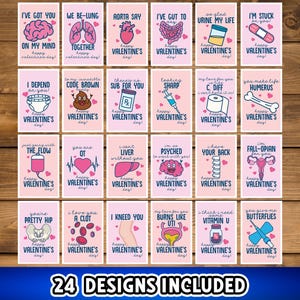 Funny Medical Valentines Day Cards for Nurses Printable, Healthcare ...