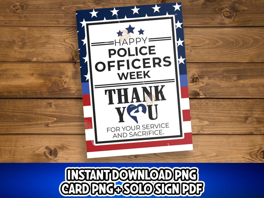 Police Week Card Printable, National Police Officers Week Card, Police ...