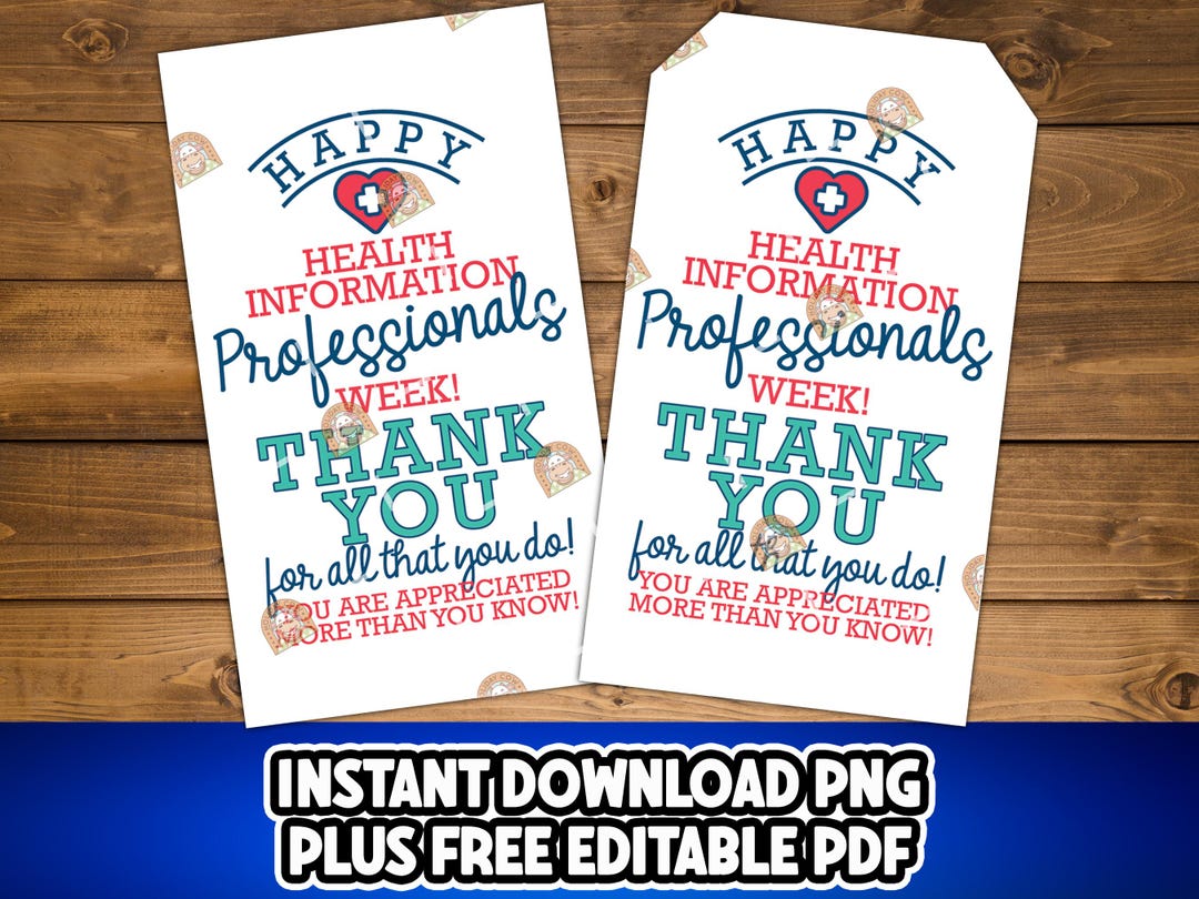 HIP Week Gift Tag Printable, Thank You HIM Appreciation, Health ...