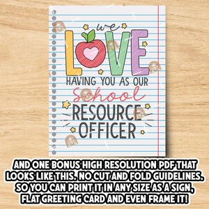 School Resource Officer Gift, School Officer Card Printable, School ...