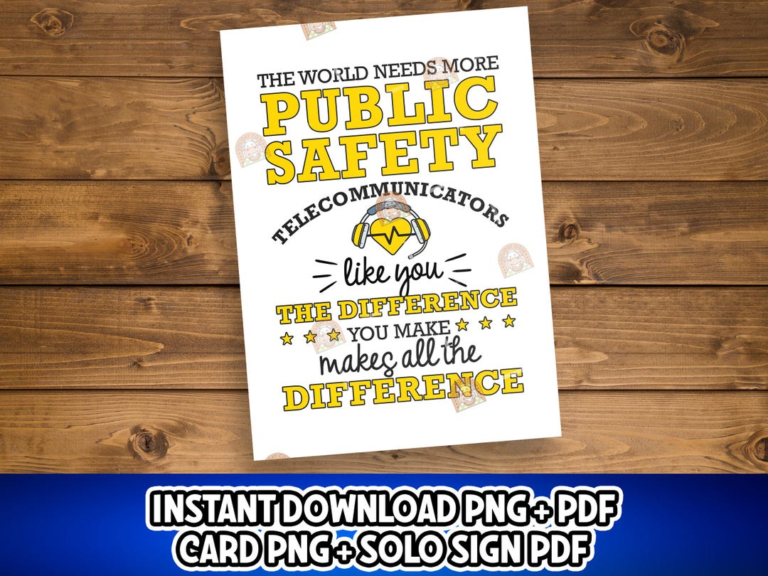 Public Safety Telecommunicators Gift, Printable Telecommunicators Week ...