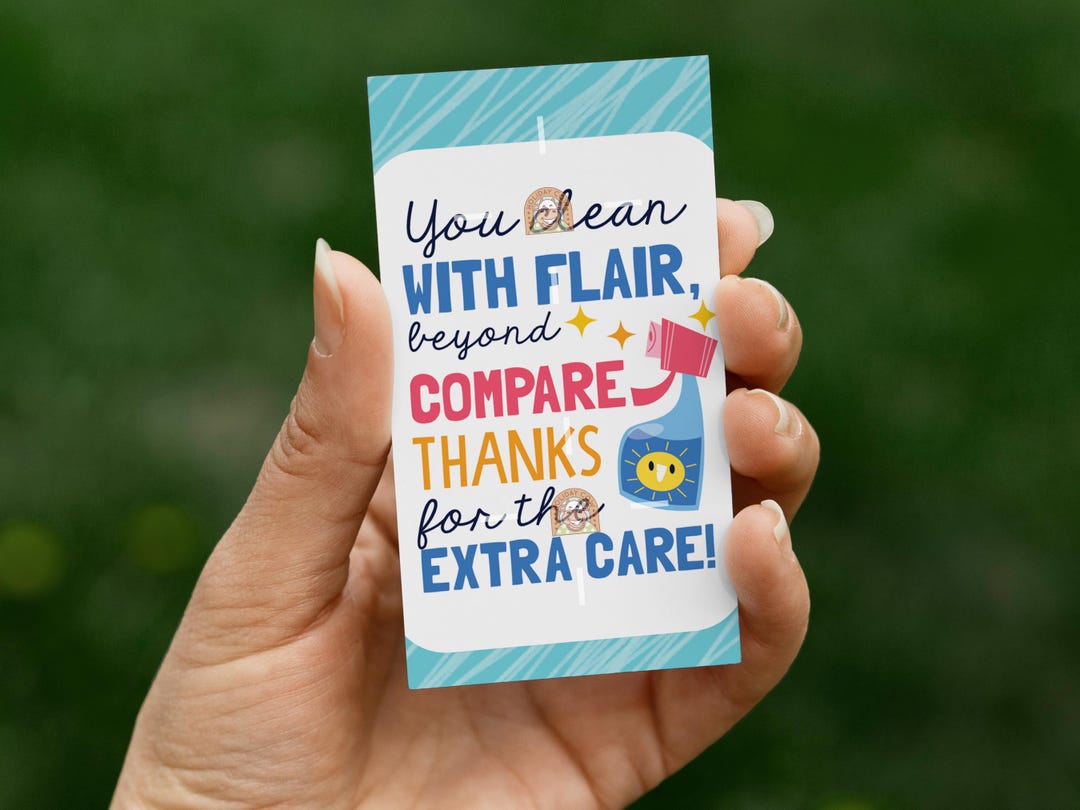 EVS Week Gift Tag Printable, Housekeeping Gift Tag, National Custodian ...