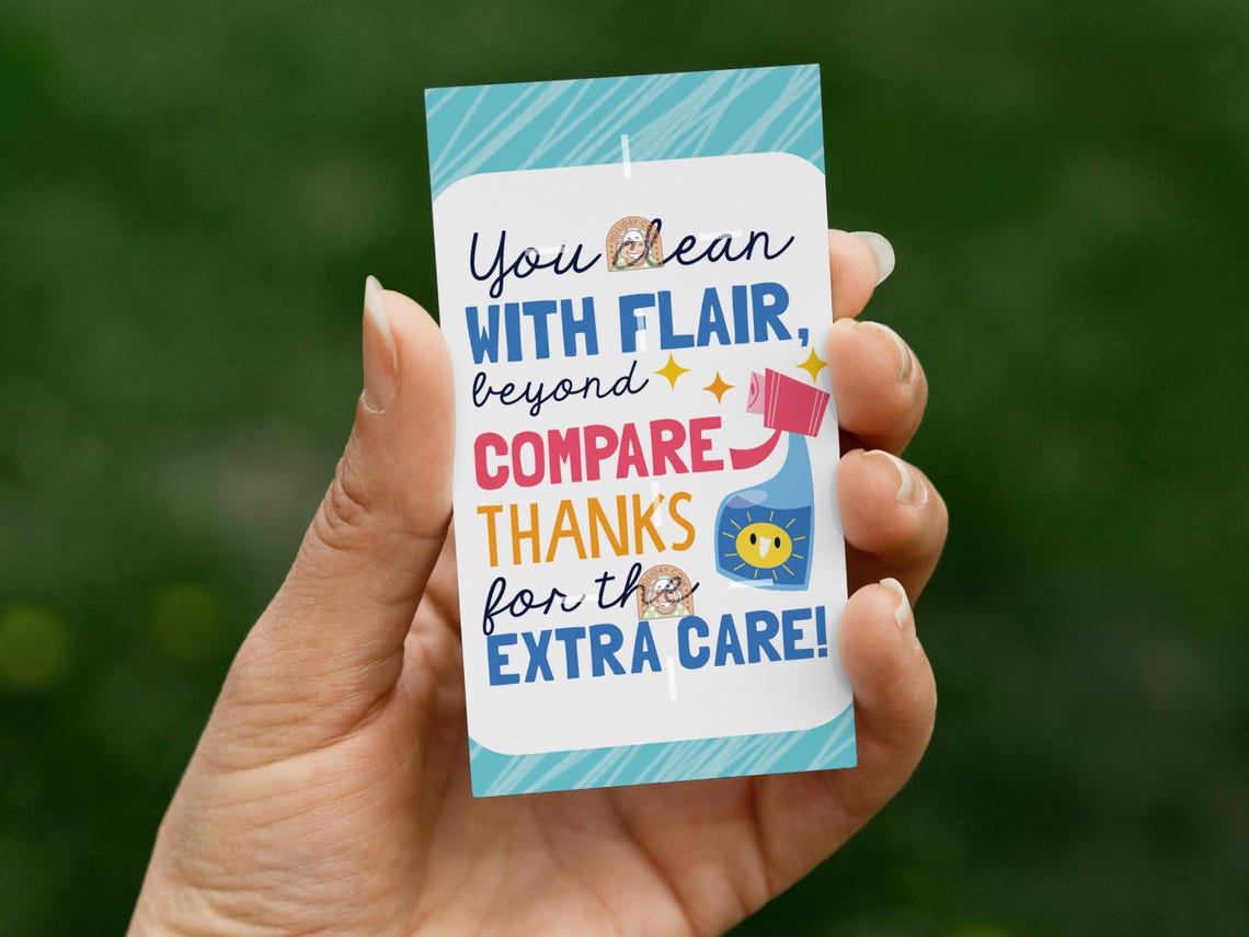 EVS Week Gift Tag Printable, Housekeeping Gift Tag, Housekeeping ...