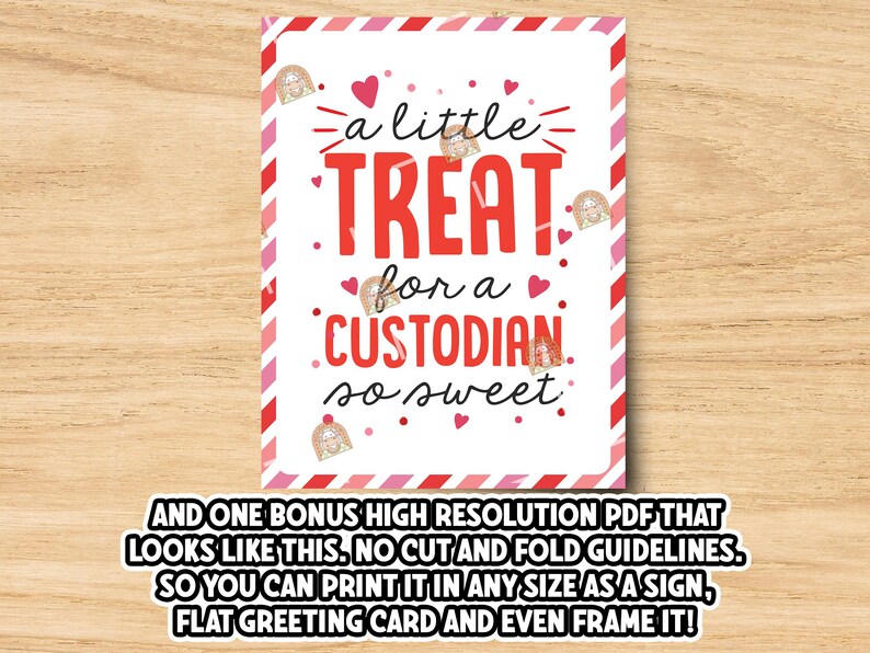 Custodian Valentine Gift, Printable Valentine Card for Custodian, Thank ...