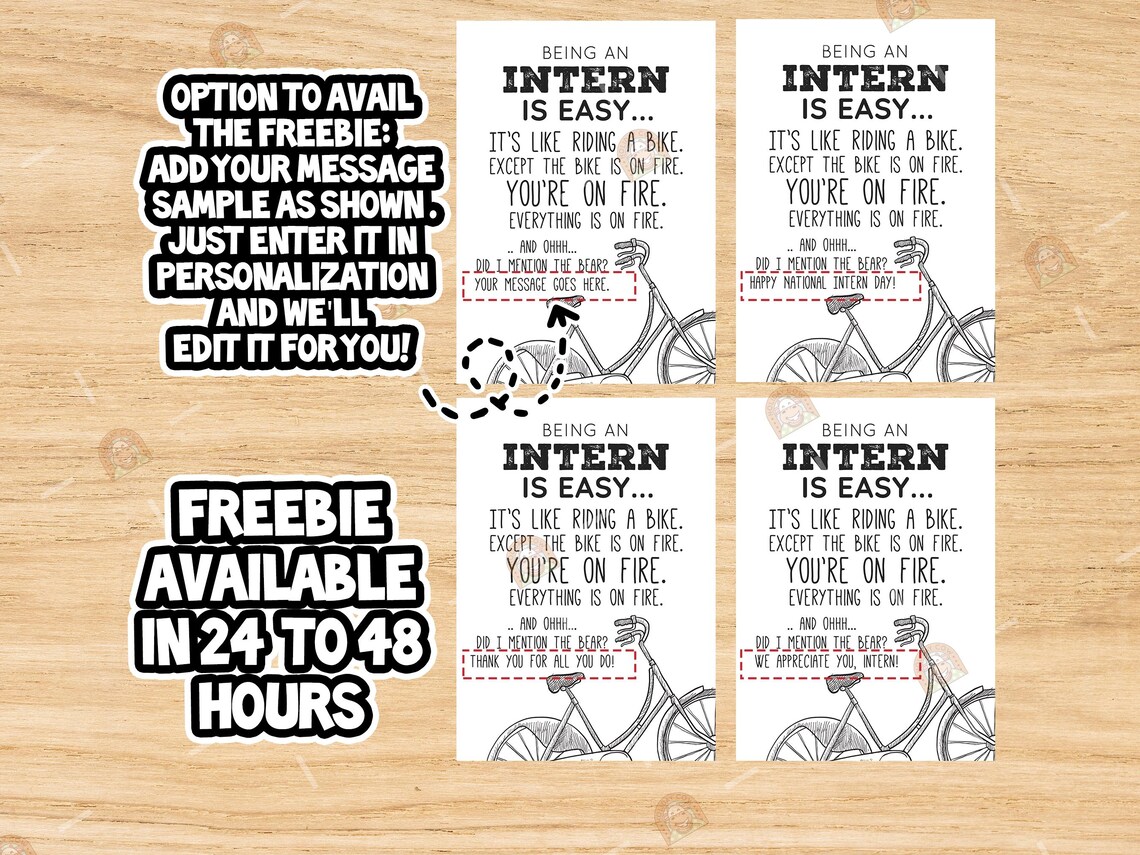 Intern Card, Printable Funny Card for Intern, Intern Day Gift, Intern ...