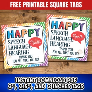 National Speech Language Hearing Month Signs Printable, Speech Language ...