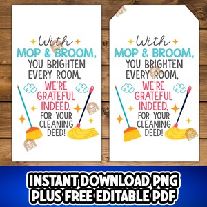 School Custodian Gift Tag Printable, National Custodian Day Tags ...