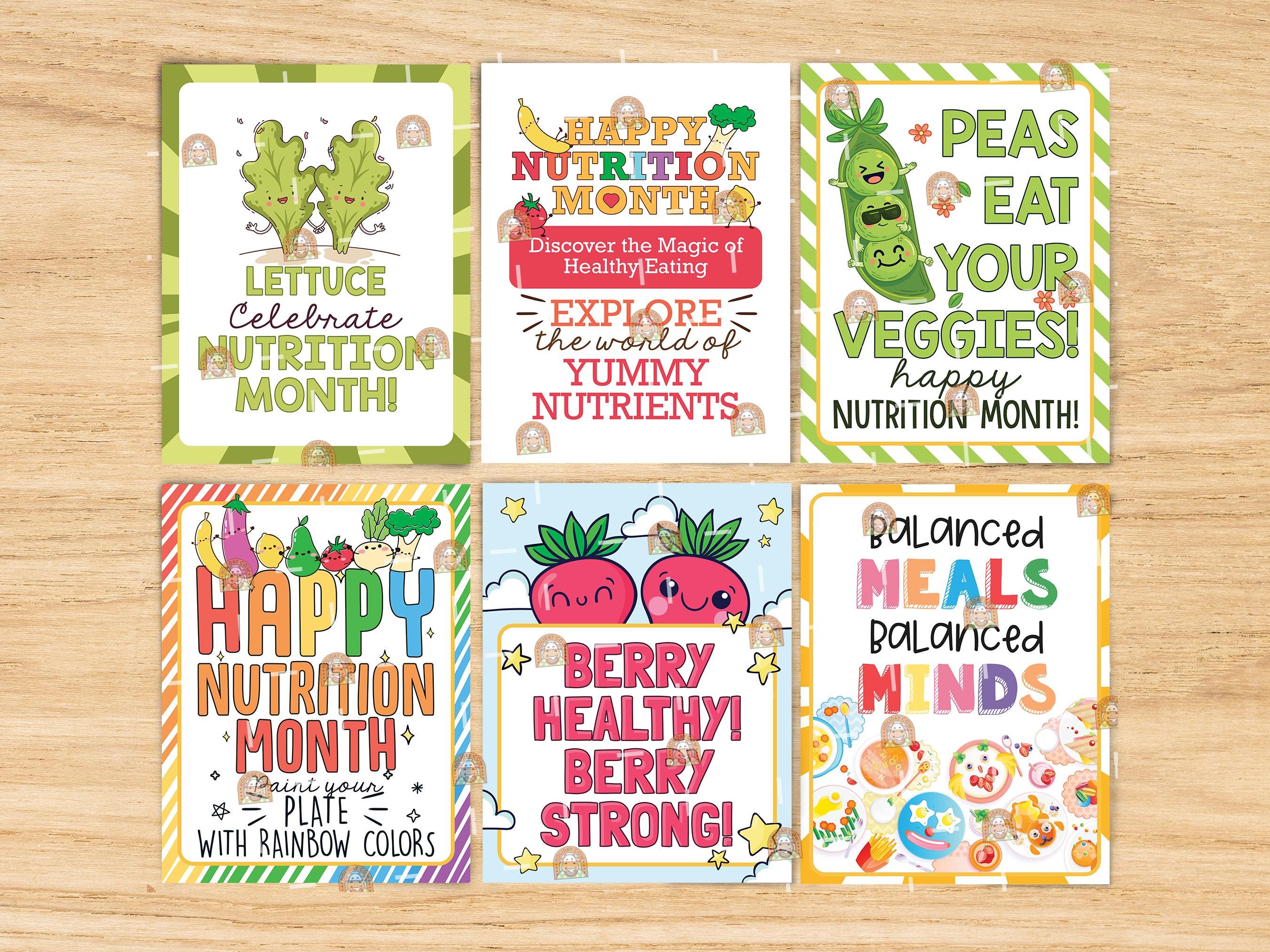 Nutrition Month Signs Printable, School Nutrition Month Décor ...