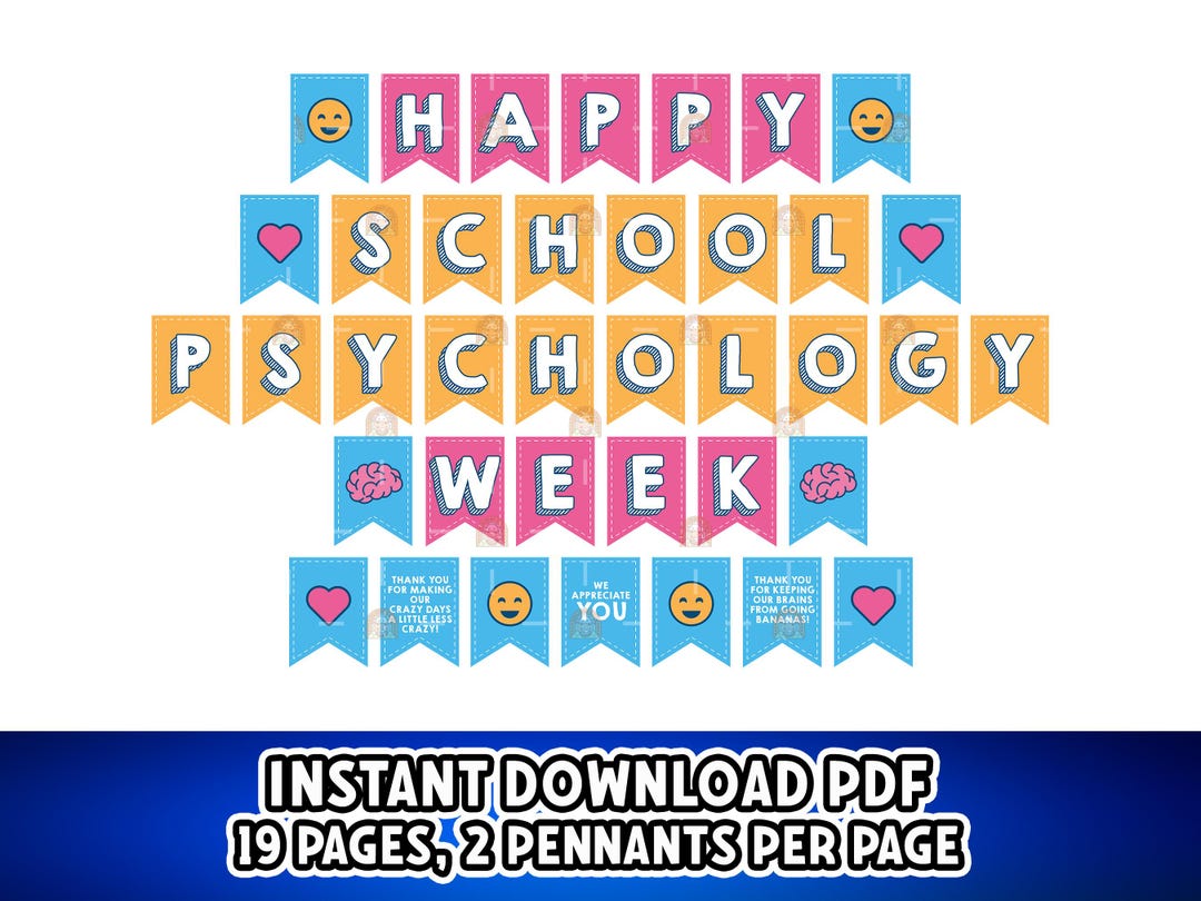 School Psychology Week Banner Printable, School Psych Gift, School ...