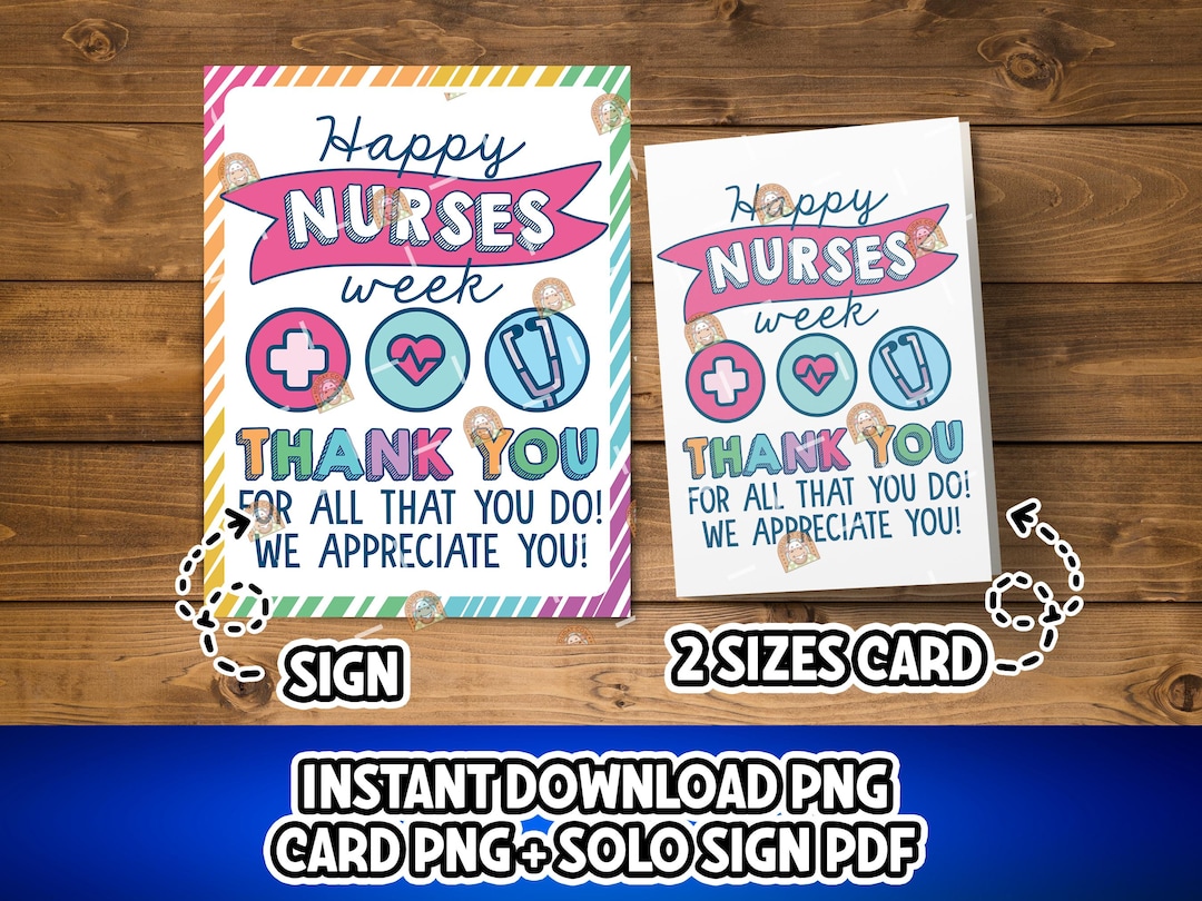 Nurses Week Card, Printable Nurse Card for Nurse Appreciation Gift ...
