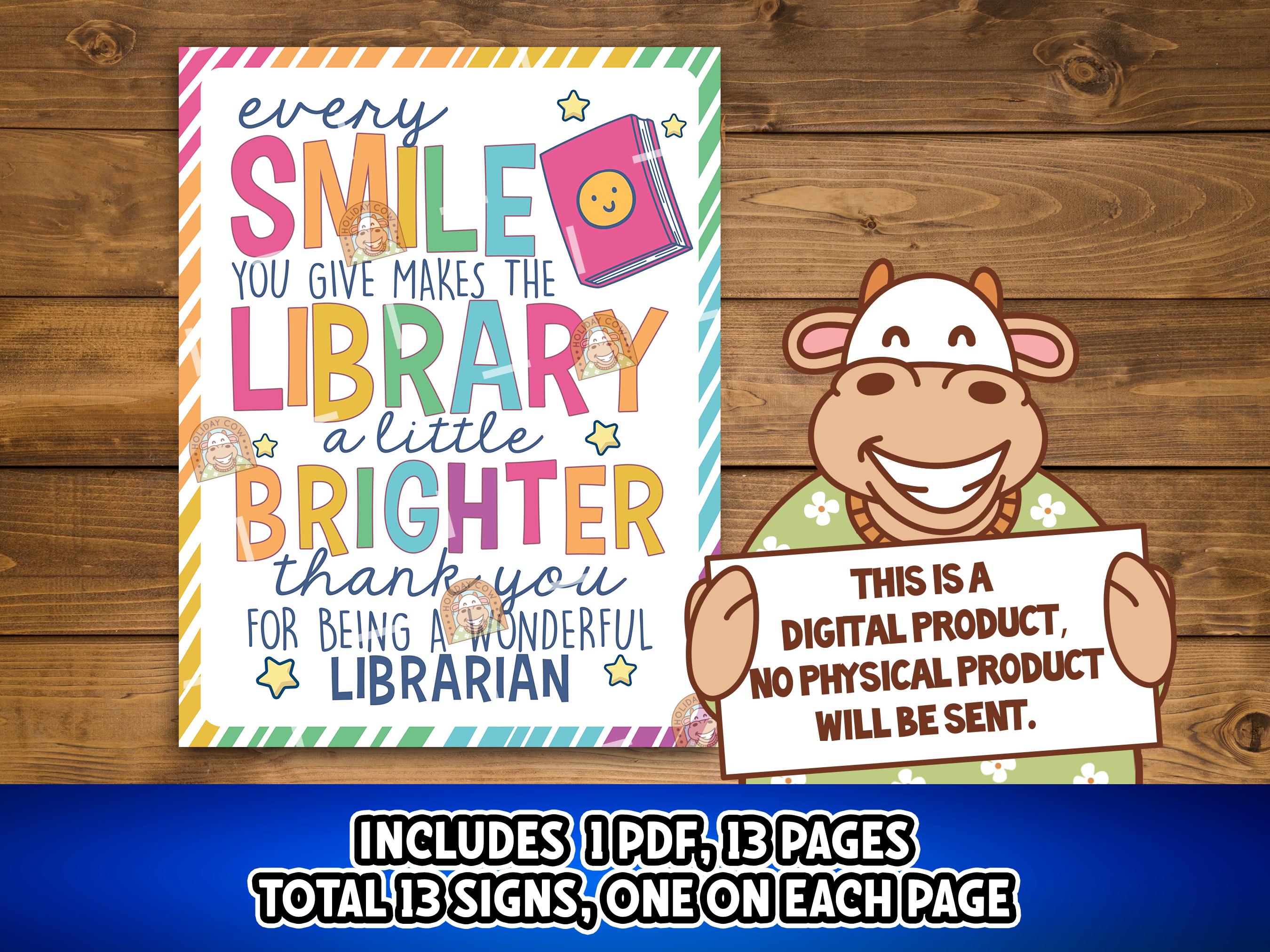 School Librarian Day Posters Printable, Librarian Thank You, Librarian ...