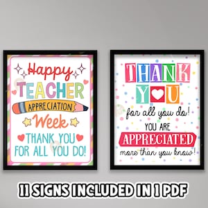 Teacher Appreciation Sign Bundle, Printable Teacher Appreciation Week ...