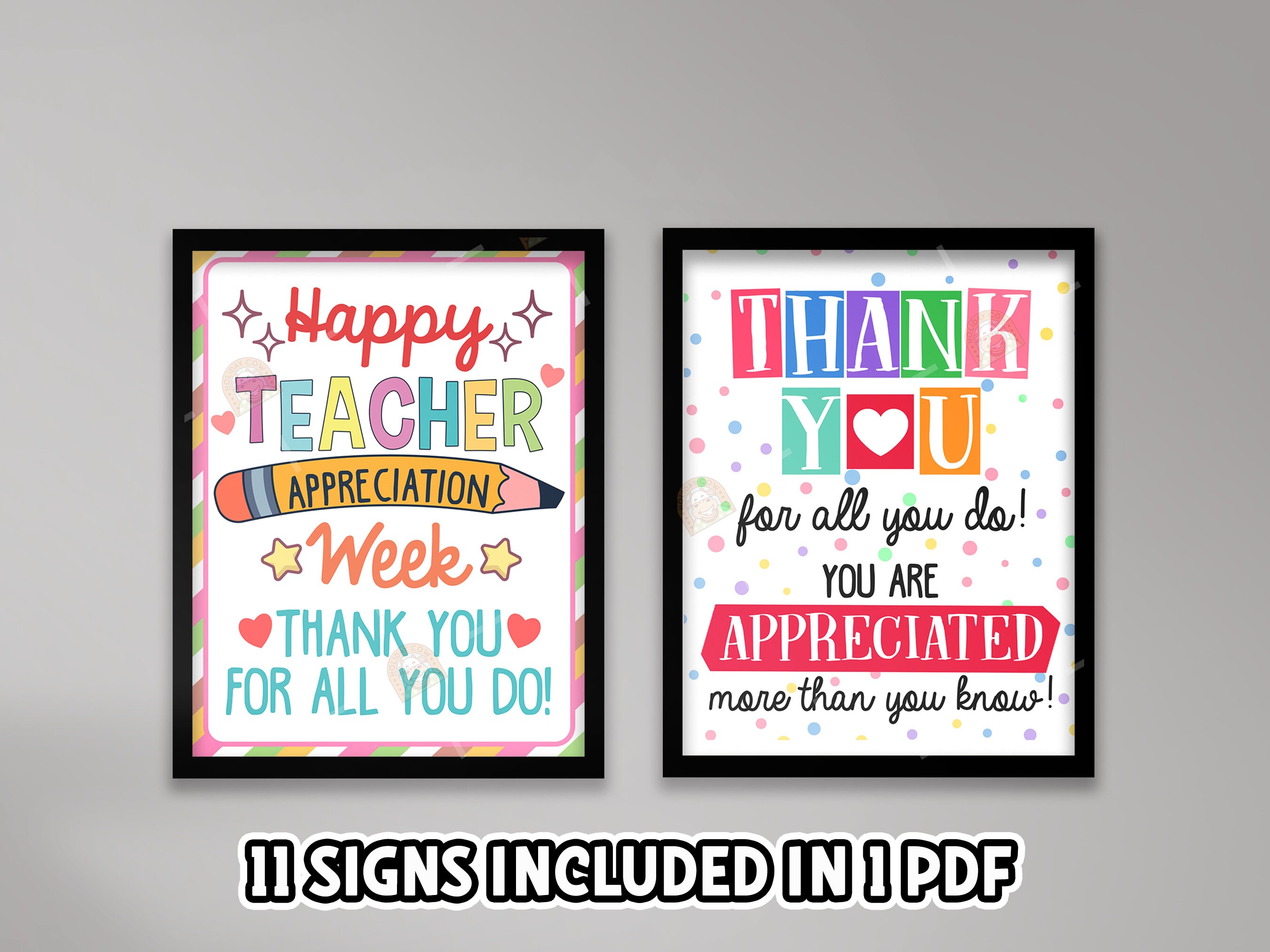 Teacher Appreciation Sign Bundle, Printable Teacher Appreciation Week ...