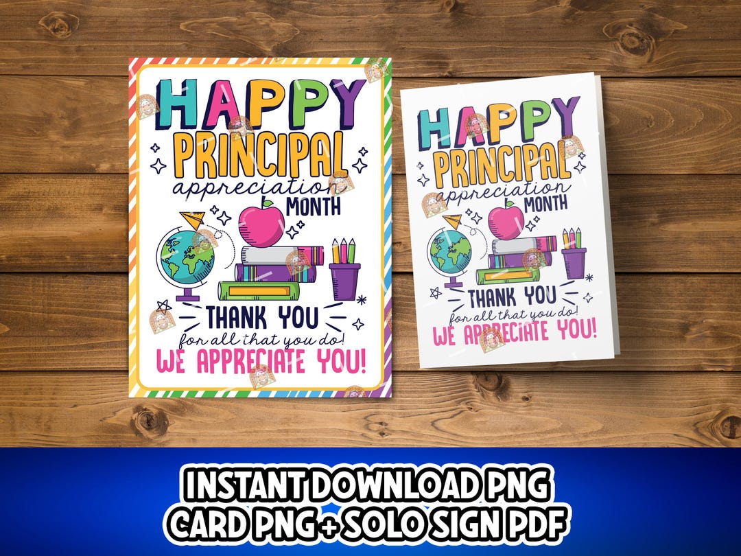Principal Appreciation Month Card Printable, National Principals' Month ...