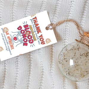 Blood Donors Gift Tag, Printable Blood Donor Month Tags, Thank You ...