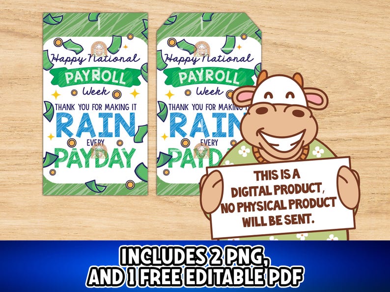 Funny Payroll Week Gift Tags Printable, National Payroll Week Tags ...