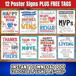 National Rehabilitation Week Signs Printable, Happy Rehab Week Poster ...