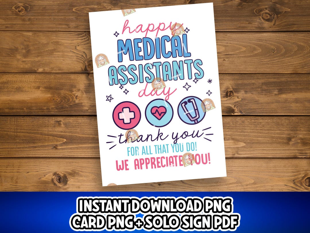 Medical Assistant Day Card Printable, Medical Assistant Gift, Happy MA ...
