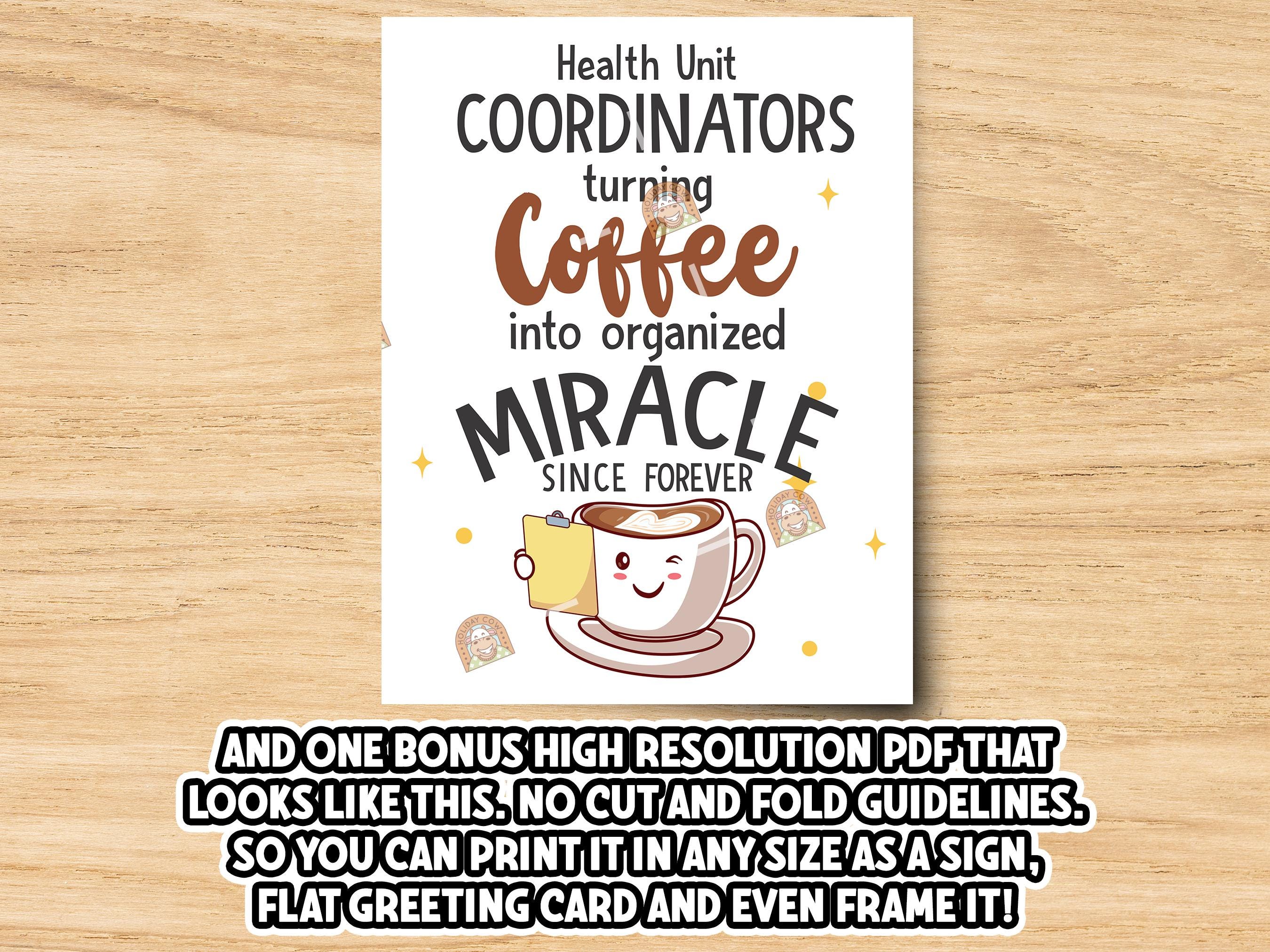 Health Unit Coordinator Week Card Printable, Coffee HUC Week Gift, HUC ...
