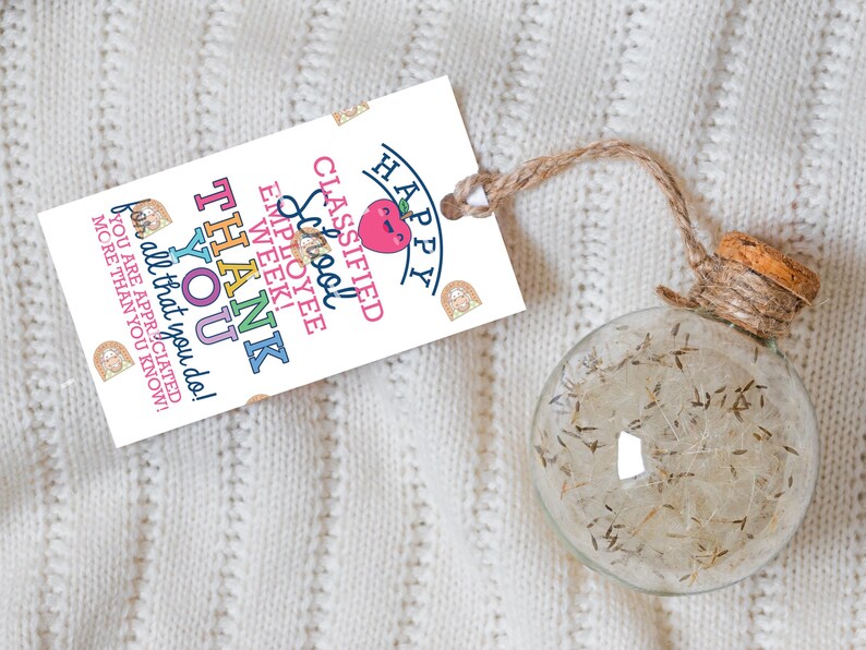 Printable Classified School Employee Week Tag, CSEW Tag, Classified ...