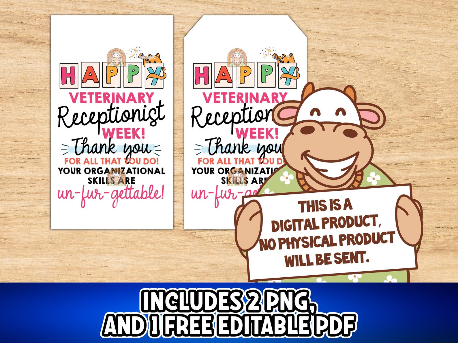 Printable Veterinary Receptionist Week Gift Tag, Veterinary ...