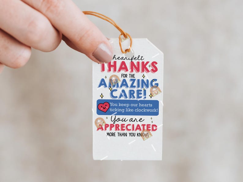 American Heart Month Gift Tag Printable, Heart Month Tag, Cardiac Rehab ...