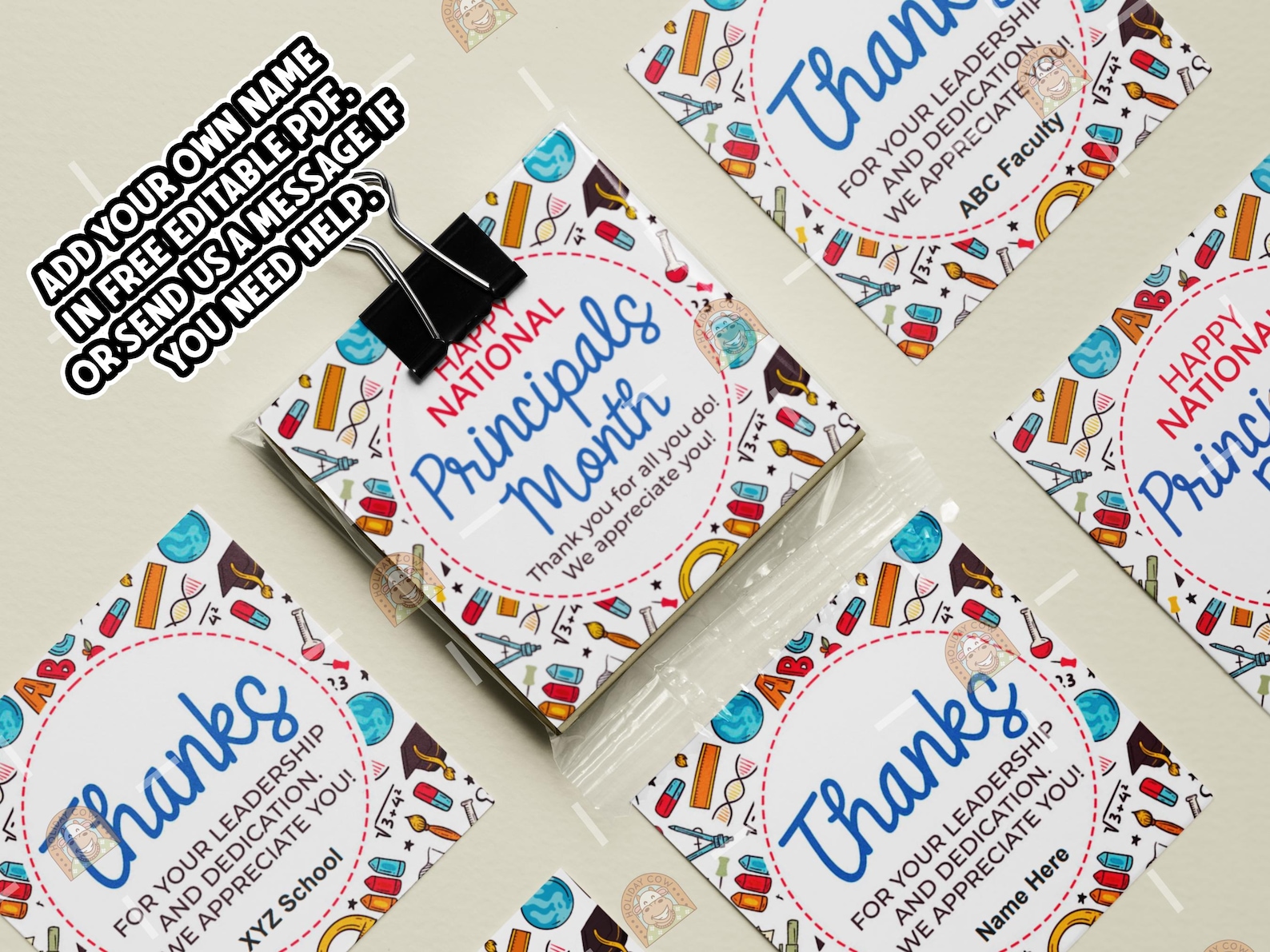 National Principals Month Tag Printable, Principal Appreciation Month ...