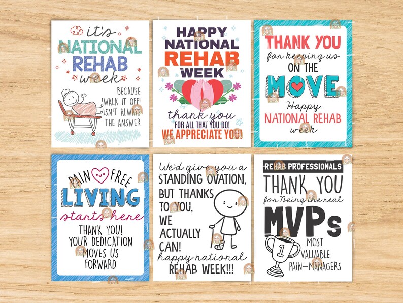 National Rehabilitation Week Signs Printable, Happy Rehab Week Poster ...