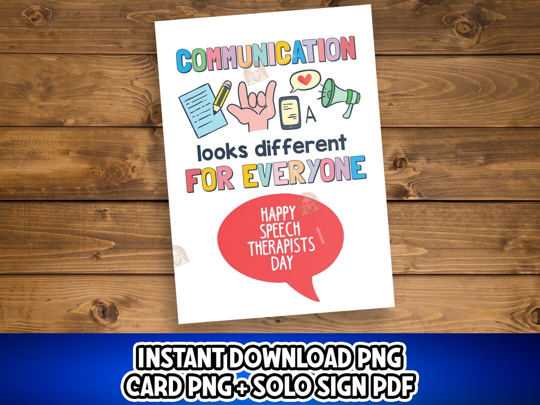Speech Therapist Card Printable, Speech Therapists Gifts, Speech ...