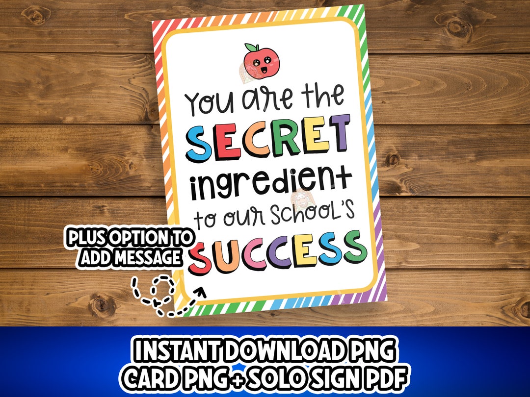 School Lunch Hero Day Card Printable, Teacher Appreciation Week Card ...