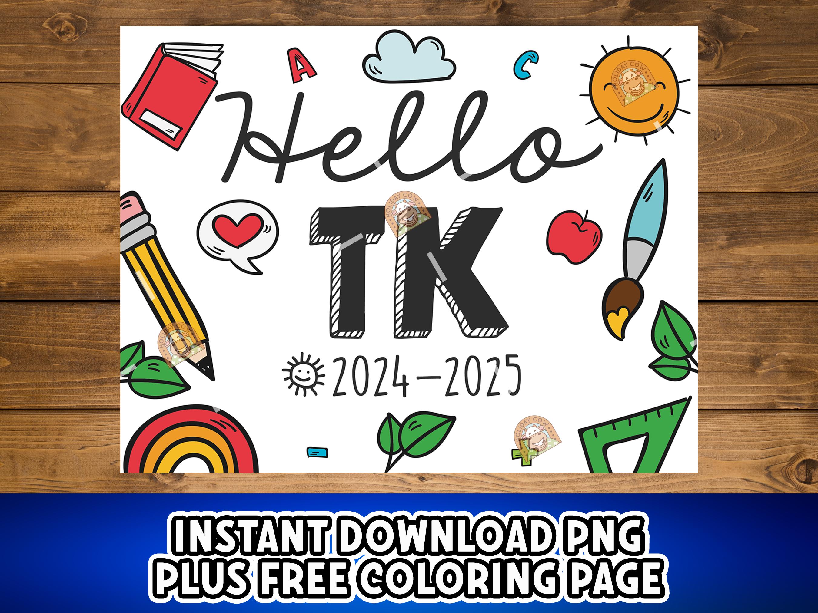 First Day of TK Sign, First Day of School Sign Printable, Back to ...