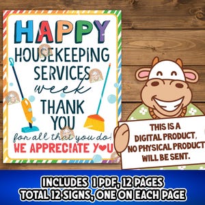 Housekeeping Week Sign Printable, Housekeeping Appreciation Week Sign ...
