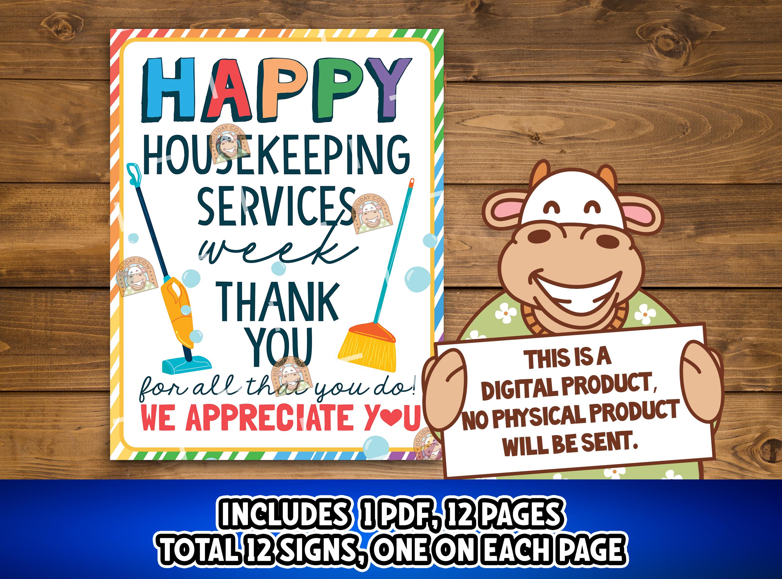 Housekeeping Week Sign Printable, Housekeeping Appreciation Week Sign ...