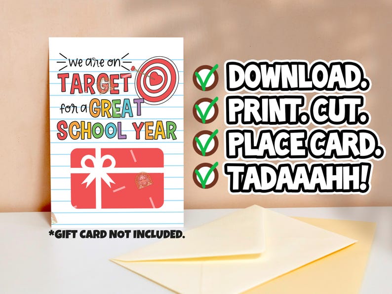 Printable First Day of School Faculty Staff Gift Card Holder, Great ...