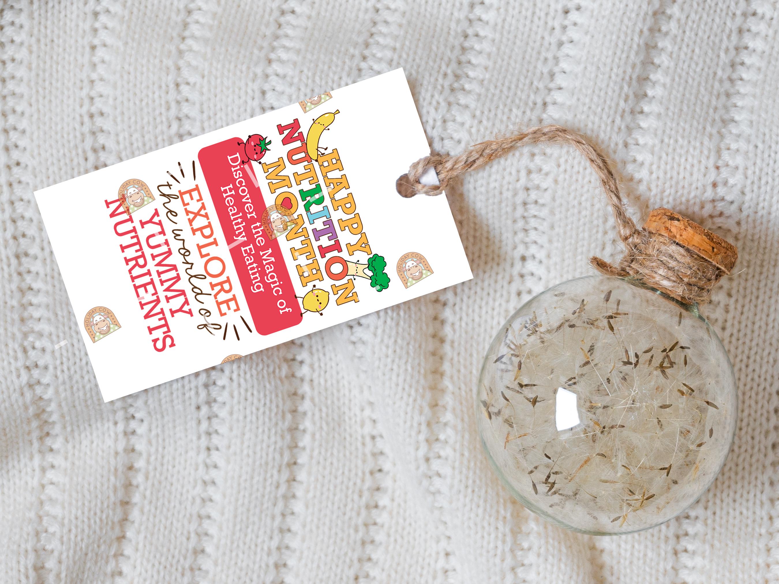 Printable Nutrition Month Gift Tag, School Nutrition Month Tag ...