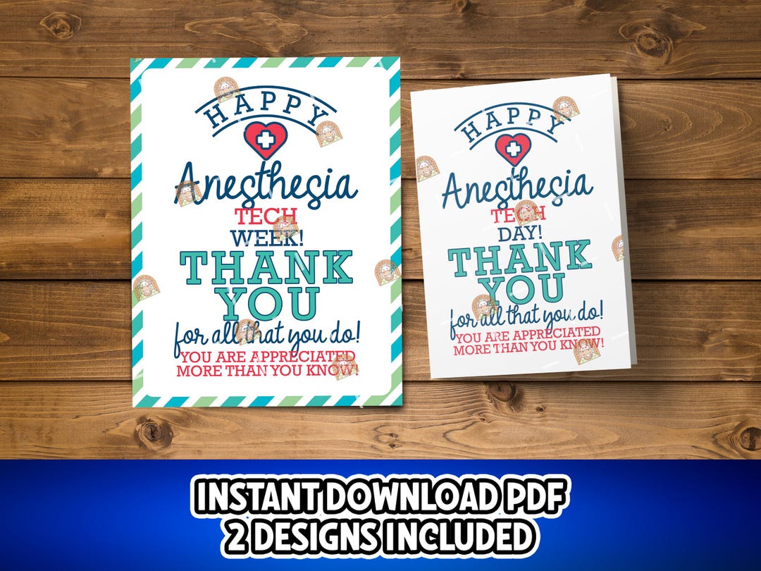 Anesthesia Tech Gift Printable, Anesthesia Tech Week Sign, Anesthesia ...