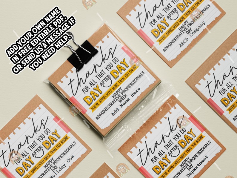 Administrative Professionals Day Tag, Administrative Professionals Day Gift Tag Printable ...