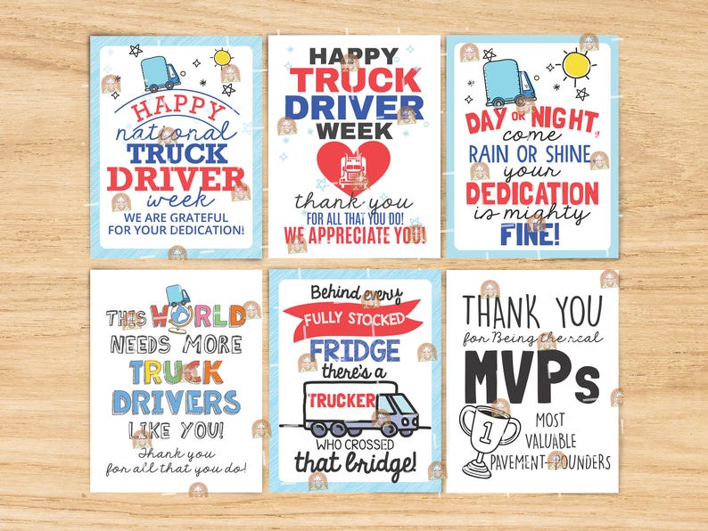 Truck Driver Appreciation Week Signs Printable, Truck Driver ...