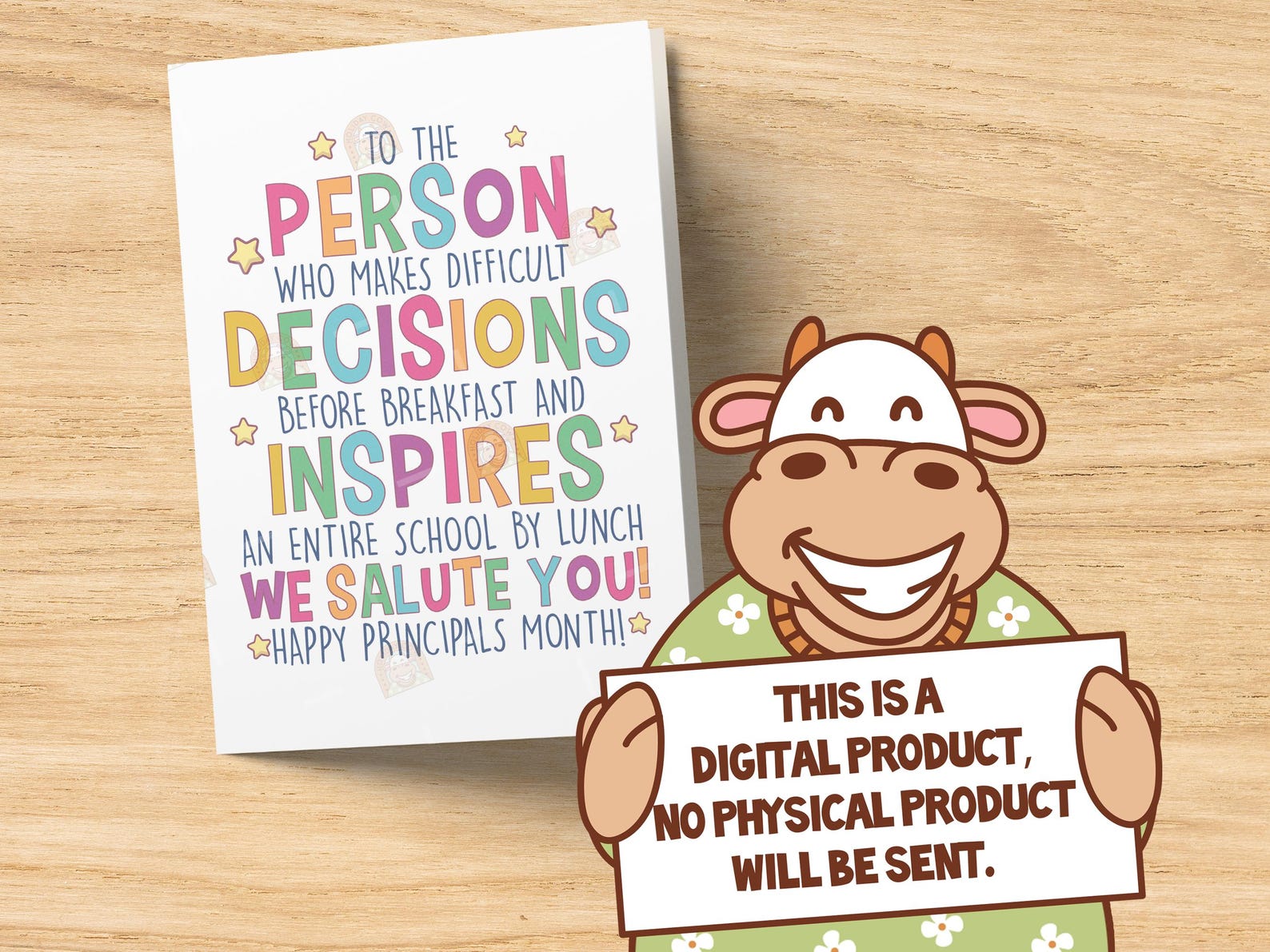 Principals Month Gift, Printable Principal Appreciation Card, School ...