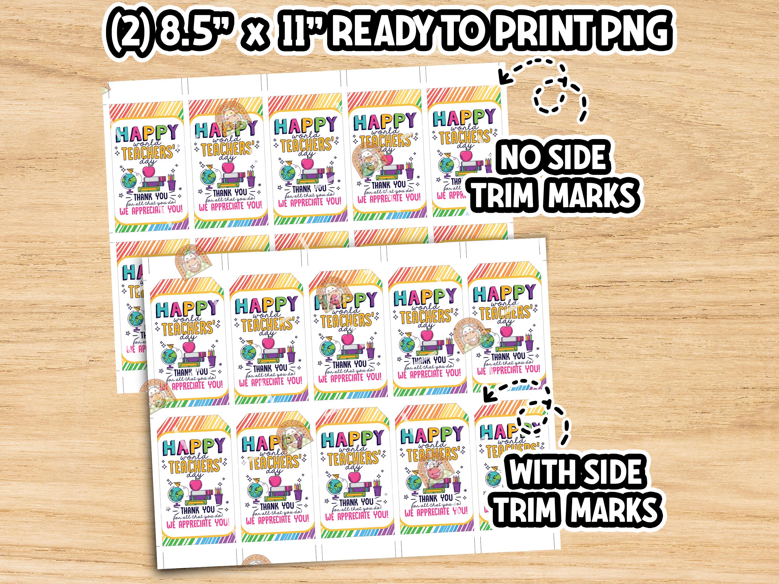 World Teachers Day Gift Tag Printable, World Teacher Day Tag, Happy ...