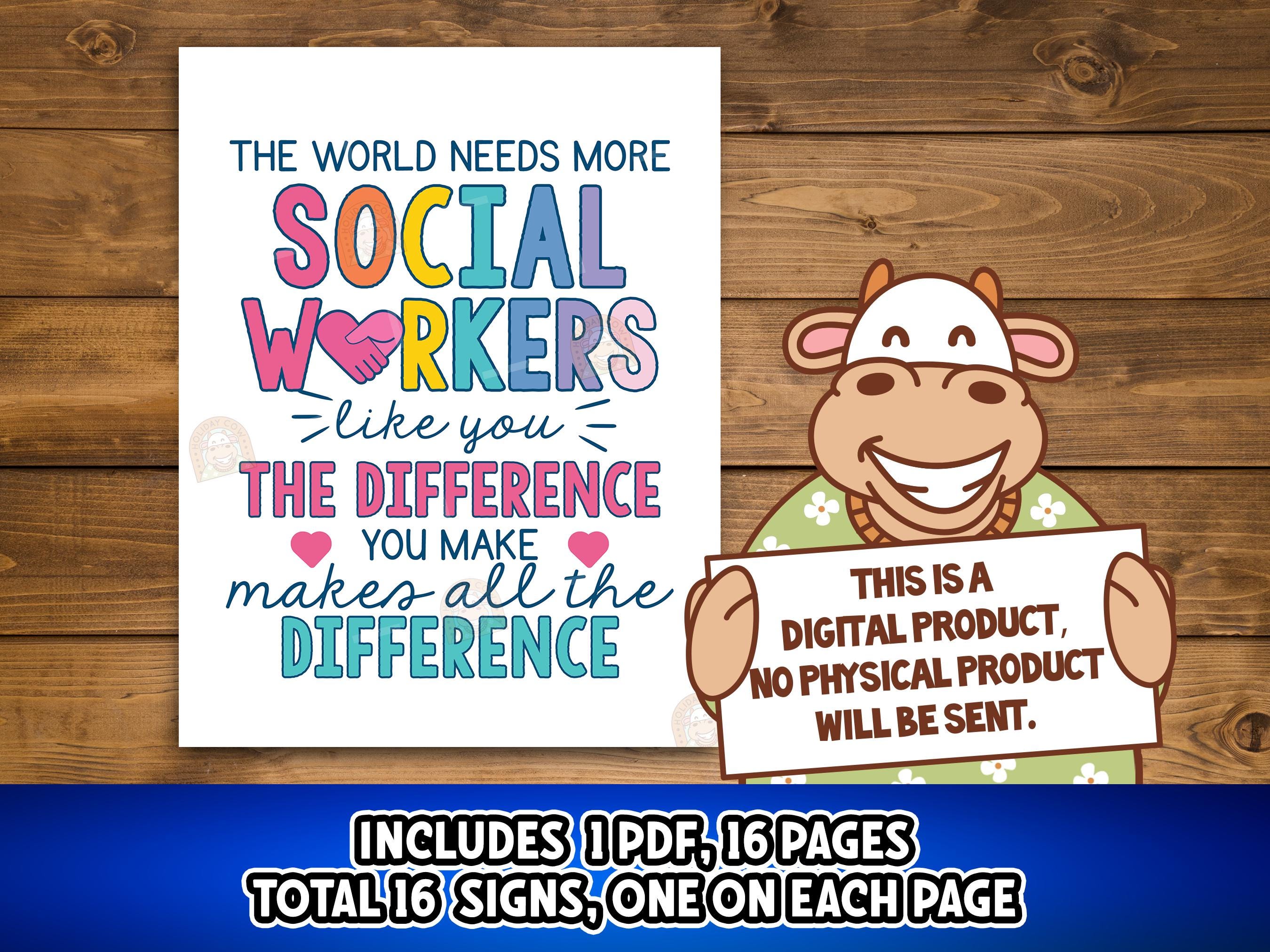 Social Work Month Printable Signs, Thank You Social Worker Appreciation ...