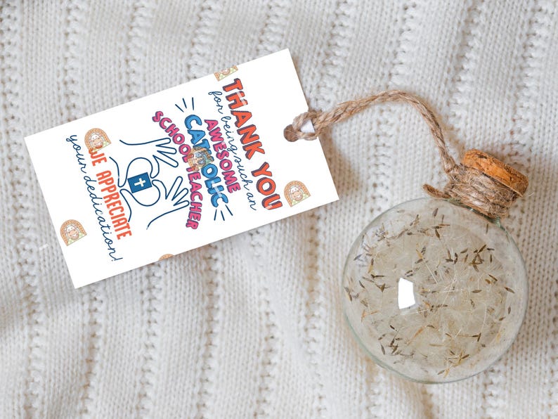 Printable Catholic School Teacher Gift Tag, Catholic Schools Week Tags ...