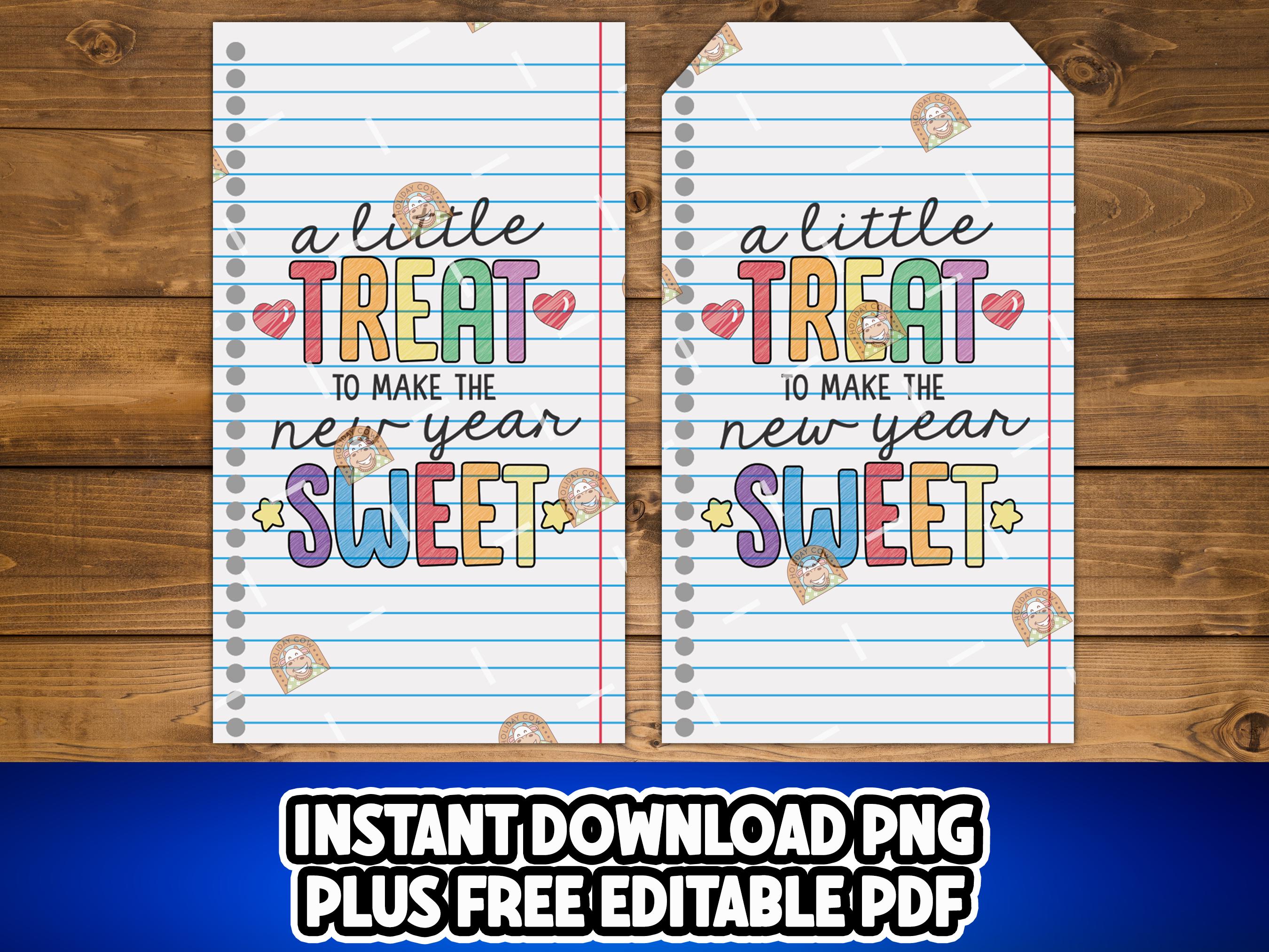 New Year Gift Tag Printable, School New Year Sweet Treat Tag, Welcome ...