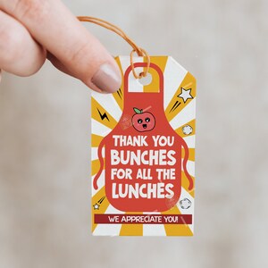 School Lunch Hero Day Tag, Lunch Hero Gift Tags Printable, School Lunch ...